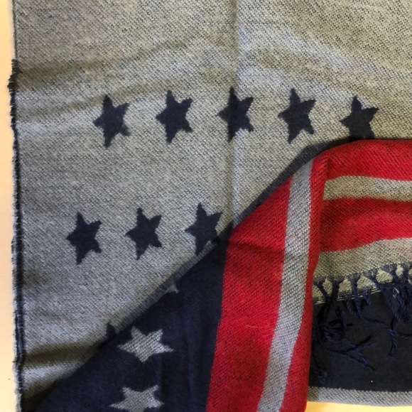 The Rail | Accessories | The Rail Red Stars And Stripes Fringe Scarf ...